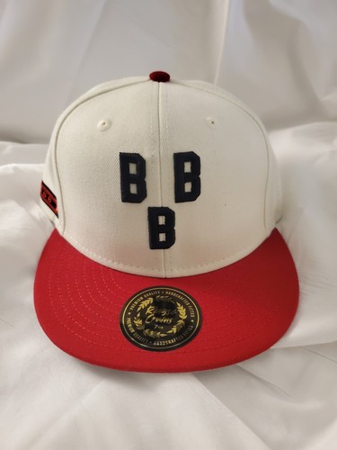 BIRMINGHAM BLACK BARONS NLB RINGS & CROWNS IVORY RED FITTED HAT MENS SZ ...