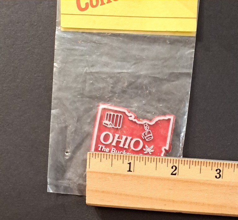 Vintage 80's Ohio The Buckeye State Rubber Fridge Magnet 🧲 Collectable ...