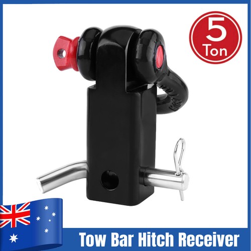 5 Ton Recovery Hitch Receiver Rated + Bow Shackle Tow Bar Off Road 4x4 ...