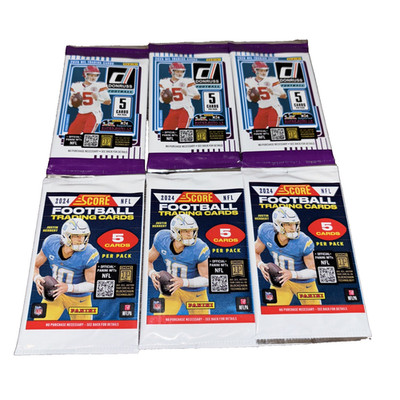 (3)2025 Donruss Football &(3) 2024 Score Football 5 Card Packs Free ...