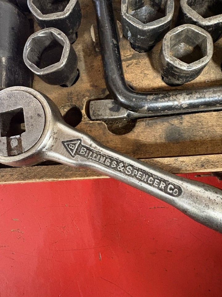 Vintage Billings & Spencer Ratchet Socket Wrench Set Tools Hartford Ct ...