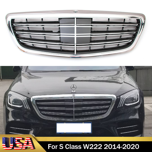 Chrome Front Bumper Grill For Mercedes Benz S-Class W222 2014-2020 ...