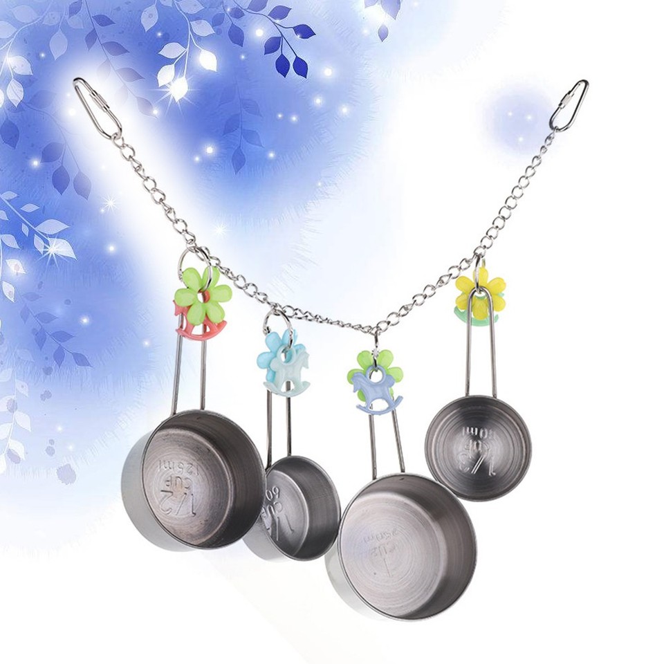 Pots Ring Bird Parrot Cage Stainless Chewing Bite Toys for Parrot ...