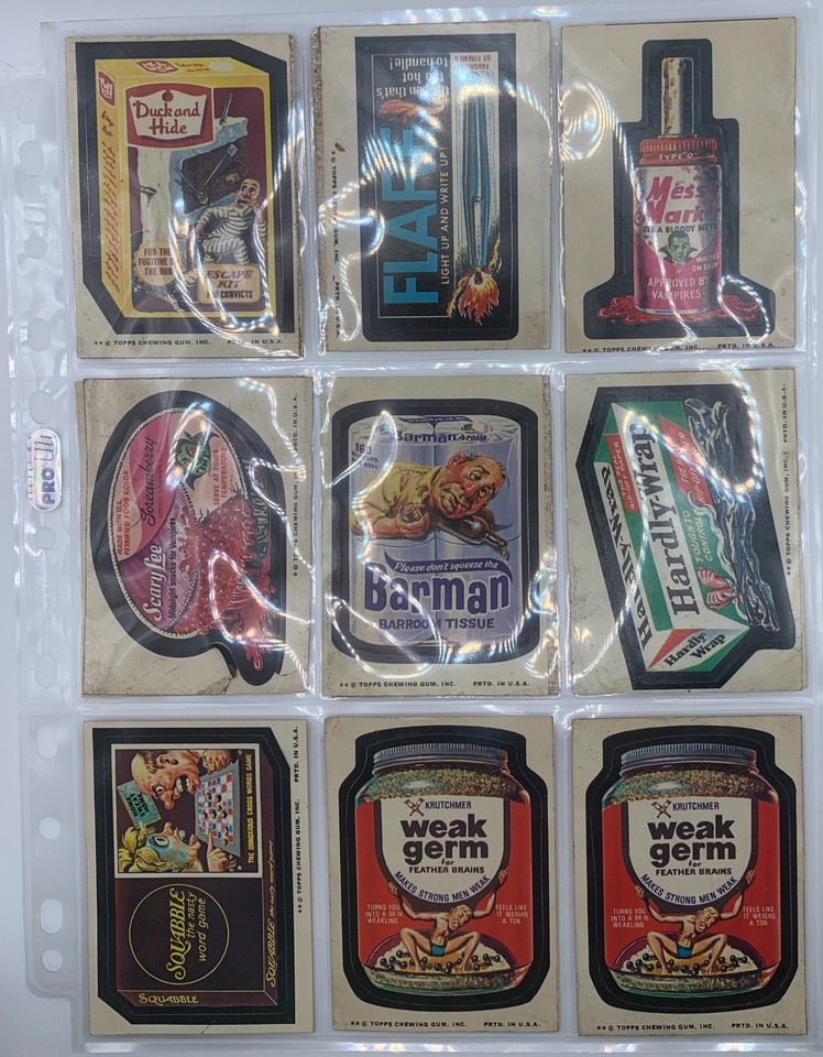 LOT of 62 1970's Topps WACKY PACKAGES Stickers & Cards - See Pictures ...