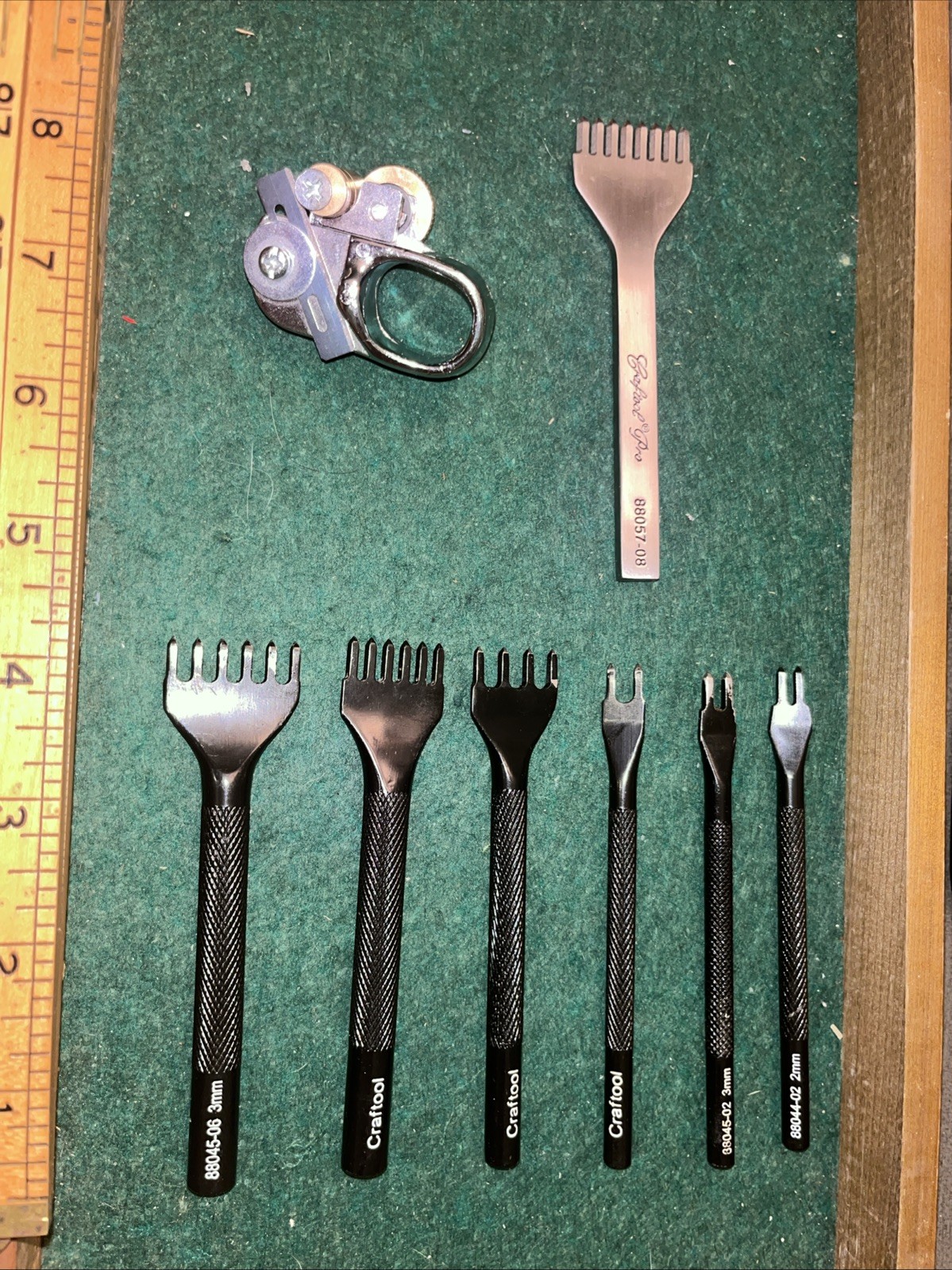 Lot Of 7 Craftool Leather Leatherwork Diamond Stitching Chisels ...