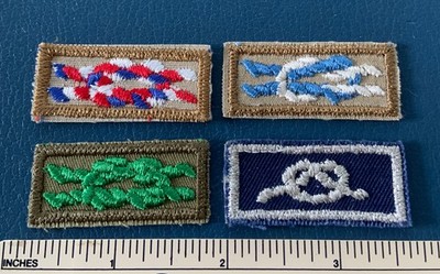 1970s-80s BOY SCOUT Square Knot Award PATCHES Eagle Silver Beaver Merit ...