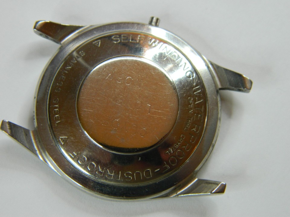 FINE VINTAGE BENRUS ? AUTOMATIC OPEN THRU CRYSTAL STAINLESS STEEL WATCH ...