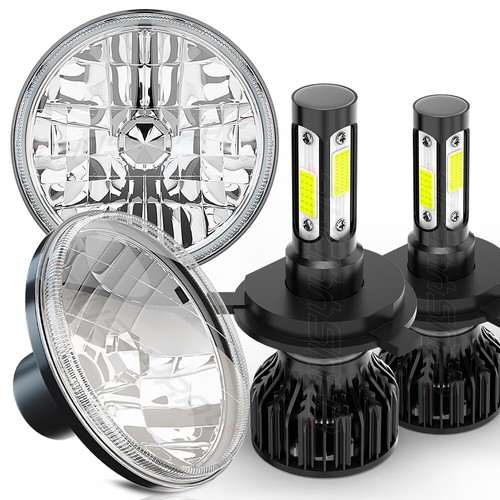 For Hummer H1 2003-2009 7 Inch Round LED Headlight Headlamp High - Low ...