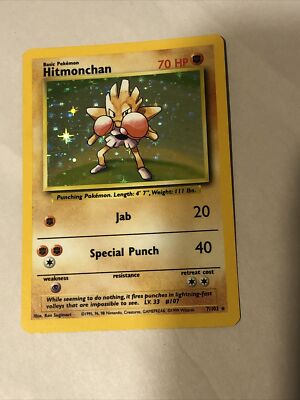 Pokémon TCG Hitmonchan Base Set 7/102 Holo Unlimited Holo Rare | eBay