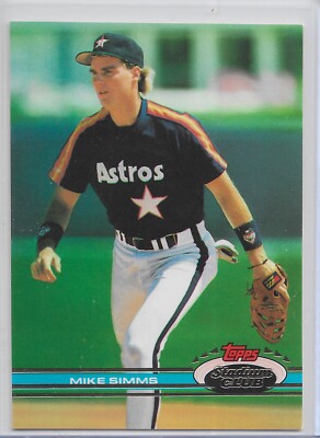 1991 Stadium Club Baseball Mike Simms RC / Rookie Card # 281 Rare D ...