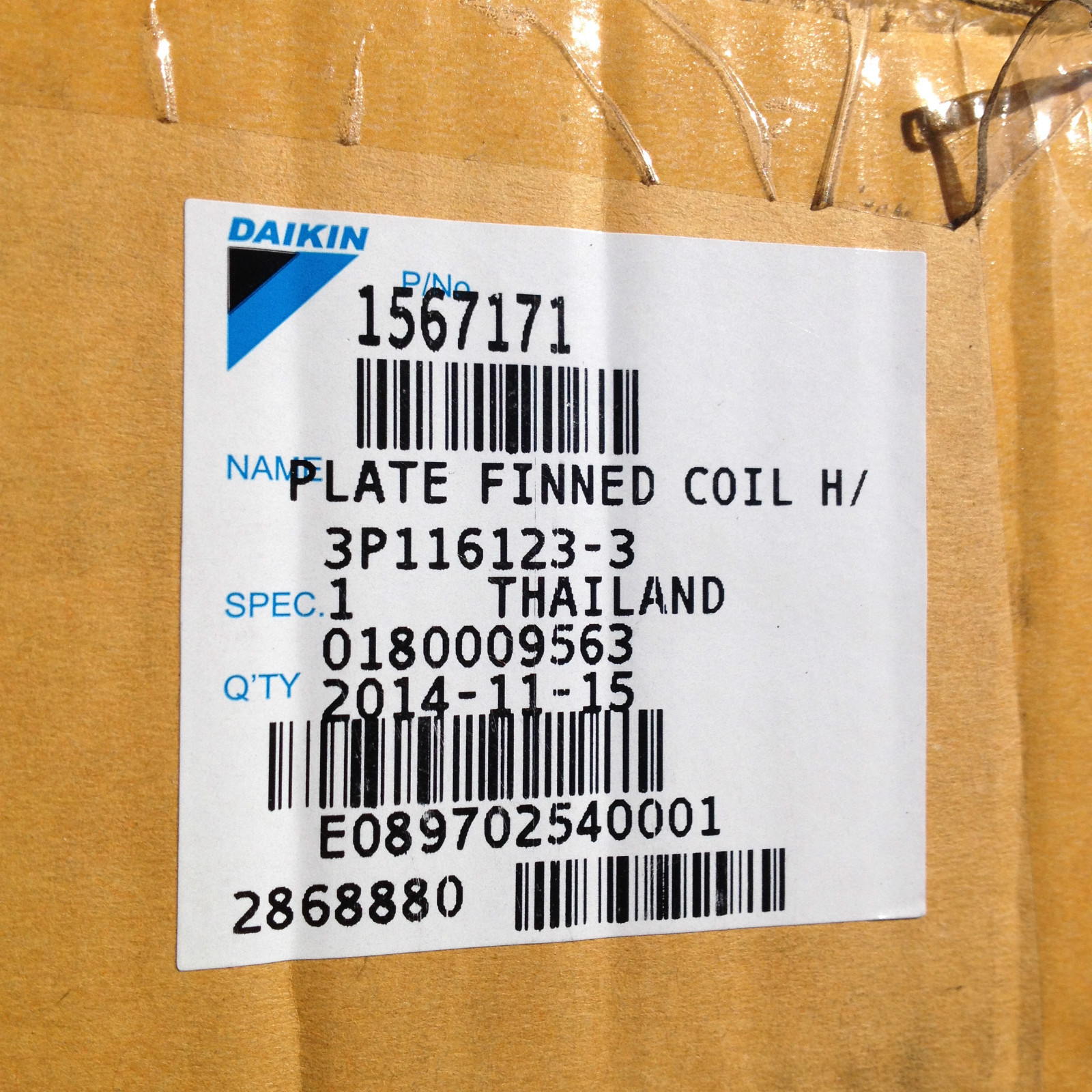 Daikin 1567171 Cross-fin Condenser Assembly Rxs12davju Outdoor Unit 11 ...