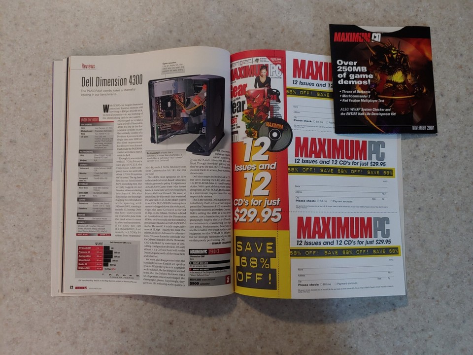 Maximum PC November 2001 w/ CD-ROM Maximum CD Vol 6 No 11 Minimum BS ...