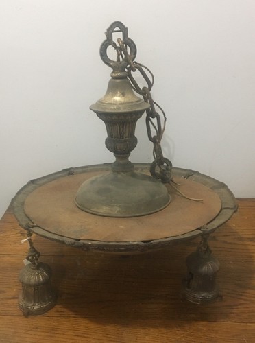 Antique 4 Socket Hanging Ceiling Fixture Cloth Wiring Bass Ornate | eBay