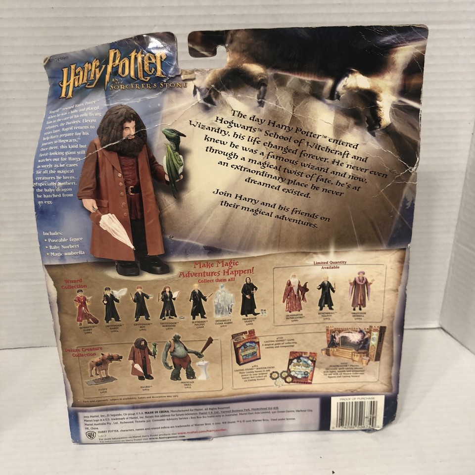 Harry Potter Hagrid Deluxe 6"Figure MOC Creature Collection 2001 Mattel ...