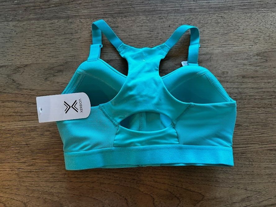 XERSION Adriatic Aqua MEDIUM High Support Racerback Zip Front Sport Bra ...