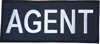AGENT TITLE BADGE UNIFORM SWAT BLACK WHITE TACTICAL TAG HOOK LAW PATCH ...
