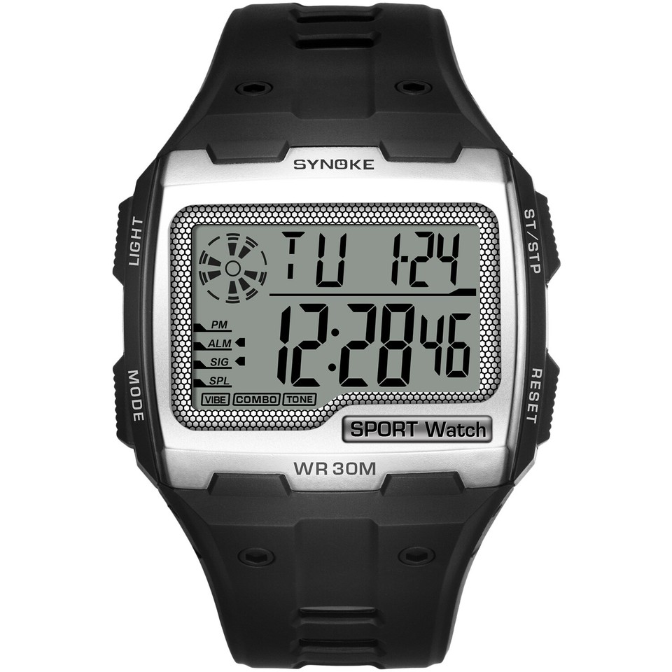 SYNOKE Men's Military Waterproof Sport Digital Watch LED Backlight ...