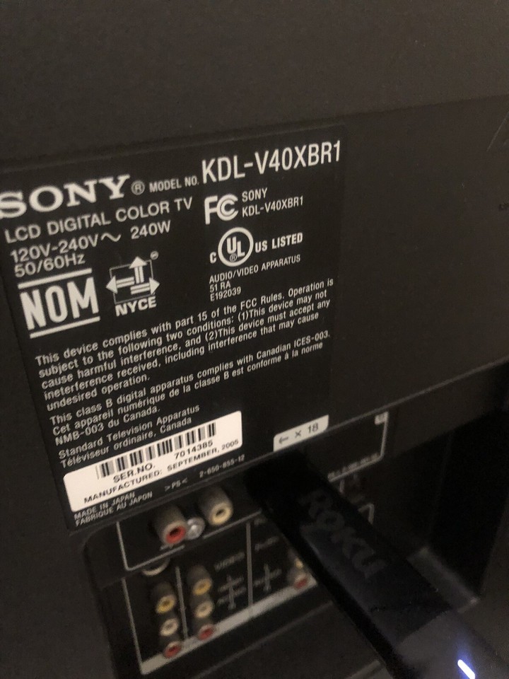 Sony Bravia TV 40 KDL-V40XBR1 with remote smart hdmi input 40 inch ...