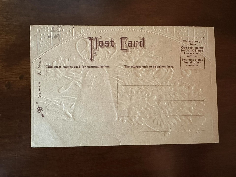 Vintage Best Wishes Postcard Pink Flowers Unposted Embossed H61 | eBay