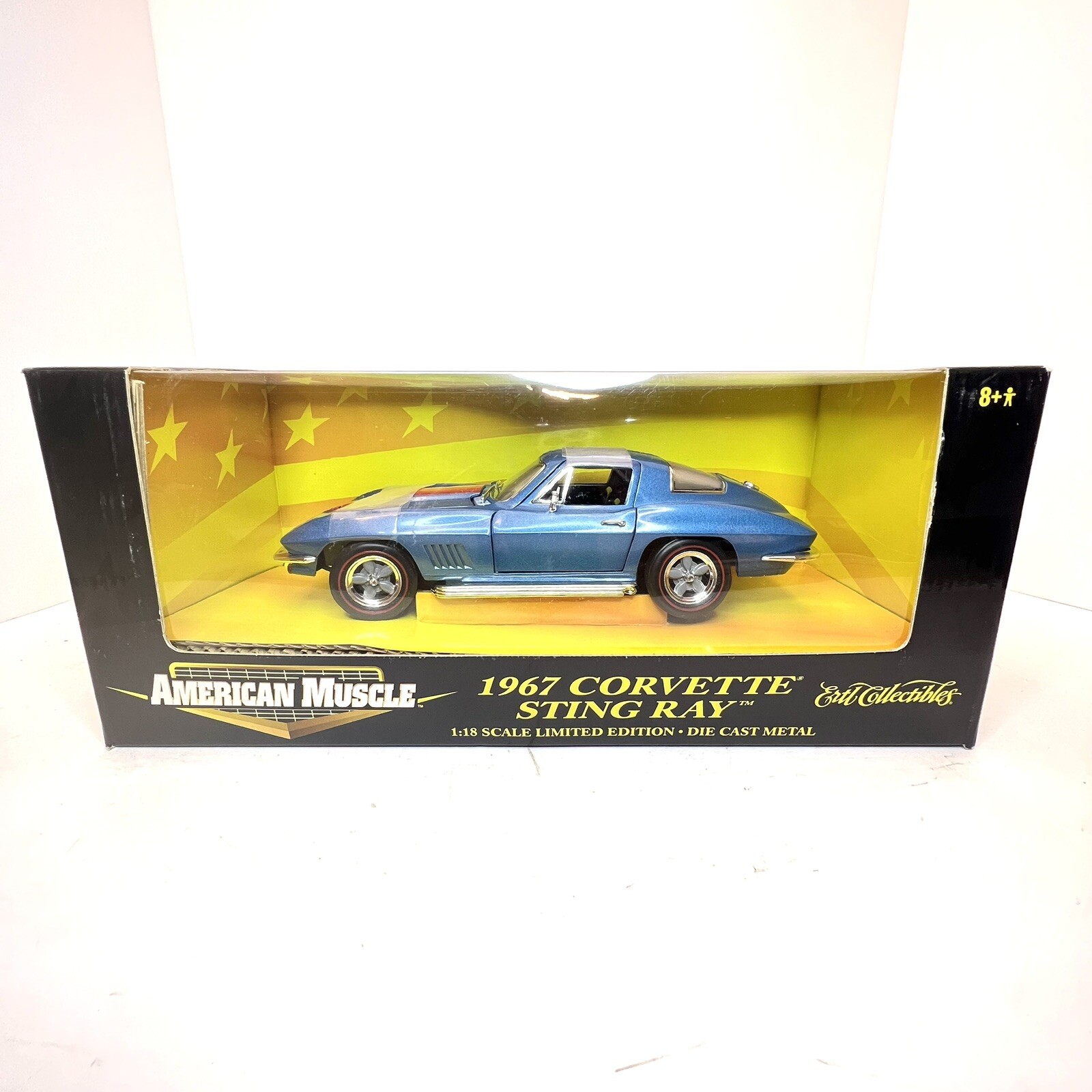 67 ERTL Lindale Blue Corvette Sting Ray (Cragar Mags) 1:18 Die Cast-In ...