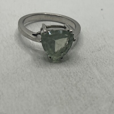 Vintage light green stone 925 Sterling Silver Ring size 7 | eBay