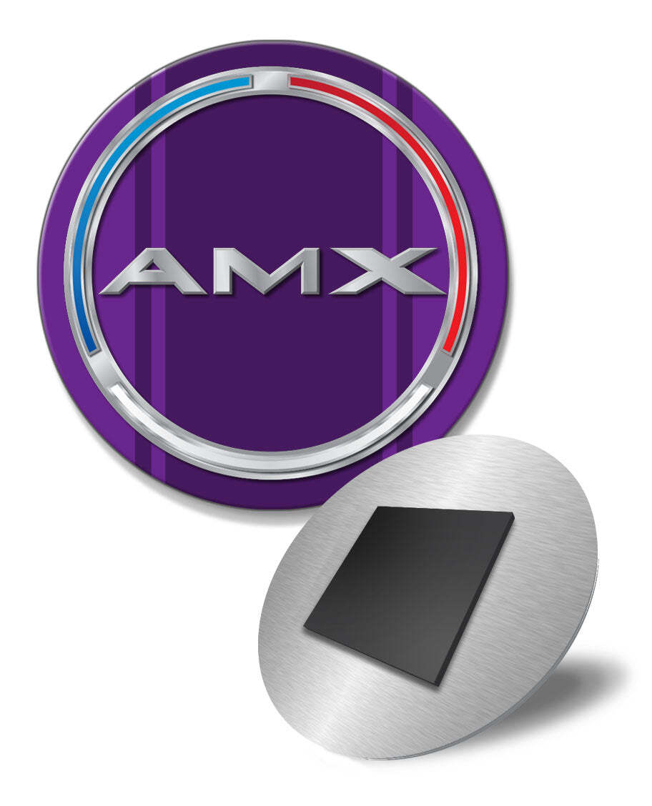 1970 AMC AMX Quarter Panel Circle Emblem Novelty Round Fridge Magnet ...