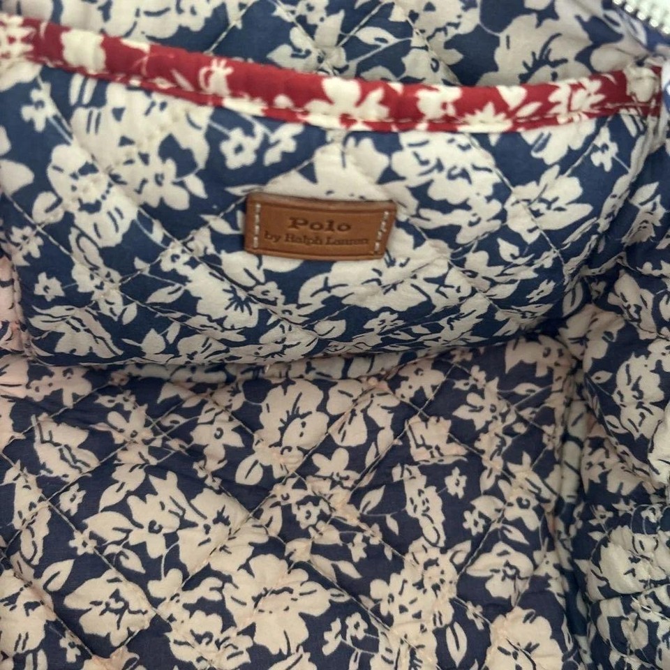 Authentic Polo Ralph Lauren Red Floral Quilted Tote Bag with Tag Used ...