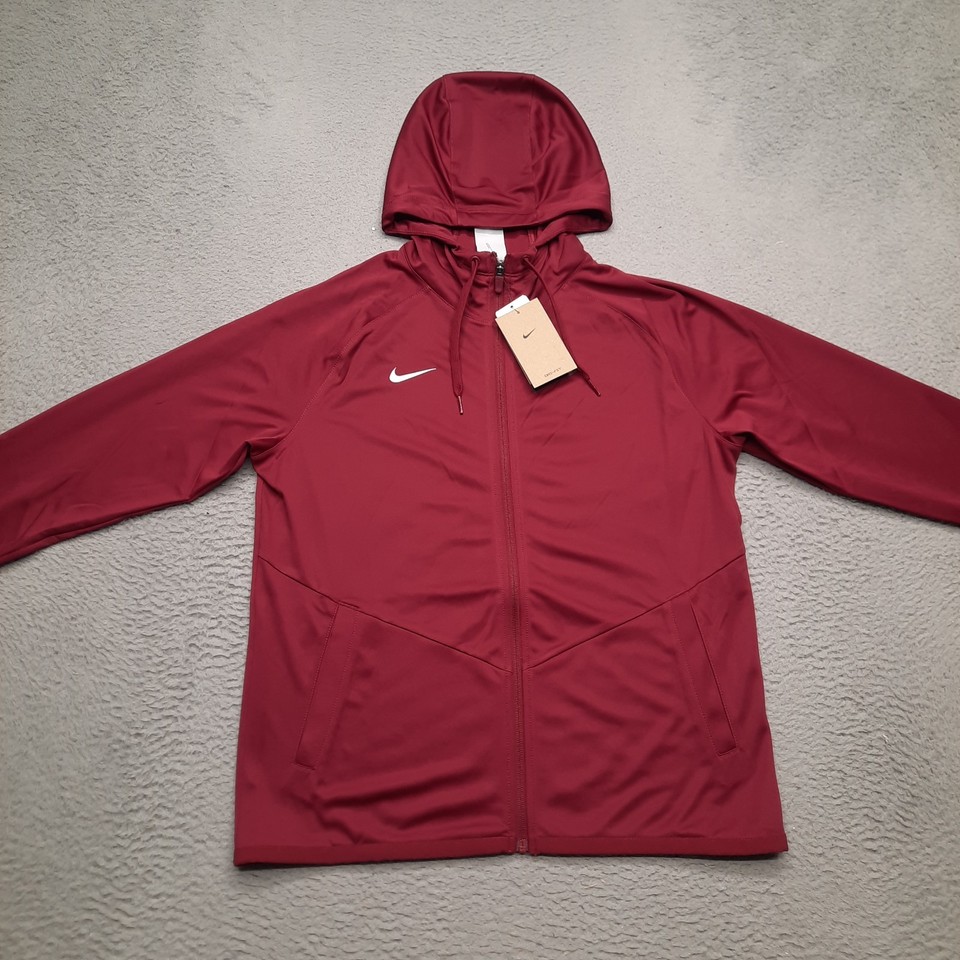 Nike Hoodie Womens Medium Maroon Dri-Fit Full Zip Jacket Training ...