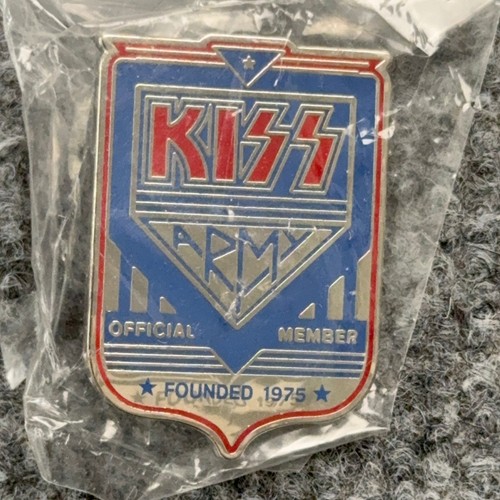 KISS Army Official Member Lapel Pin Silver Rock Band Enamel Shield 2016 ...