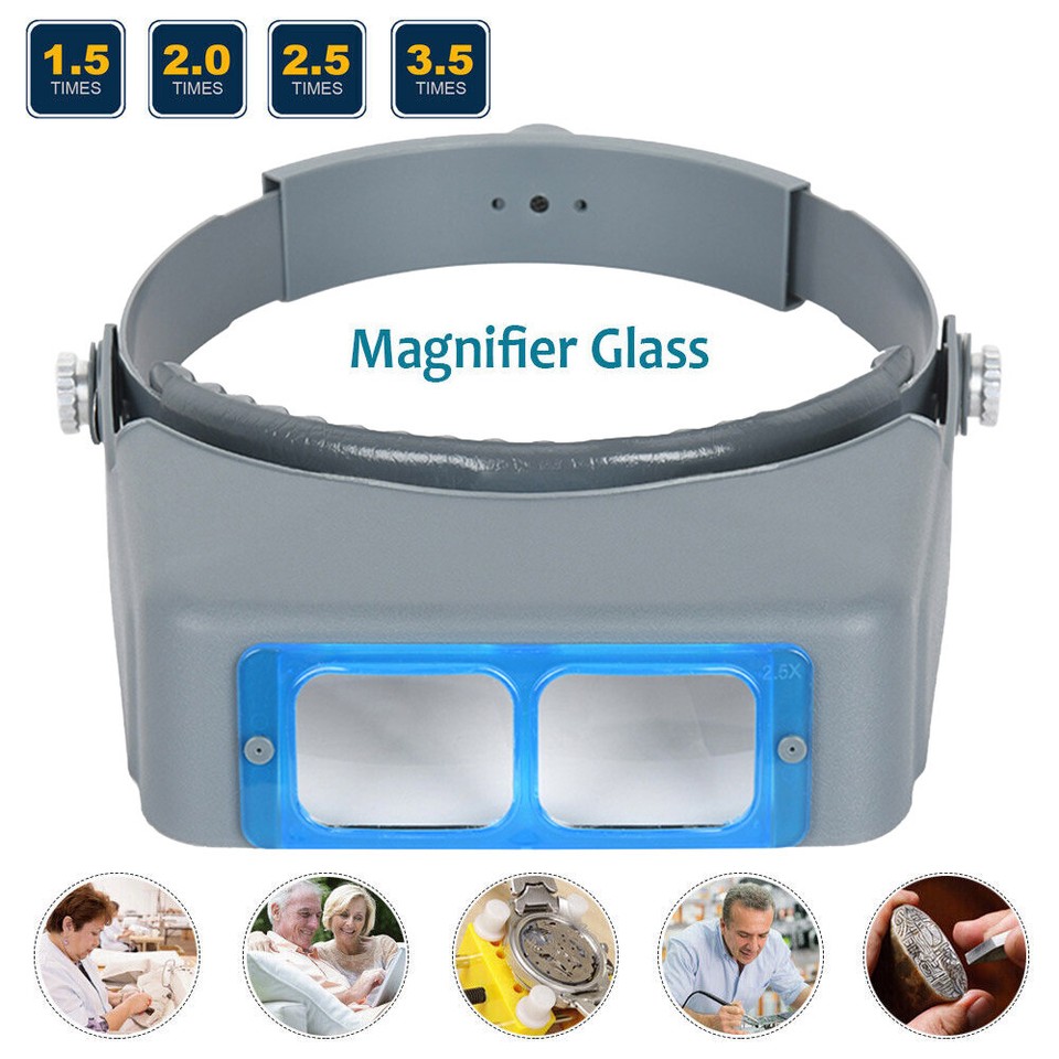 Headband Magnifier Head Magnifying Jewelry Watch Repair Reading with 4 ...