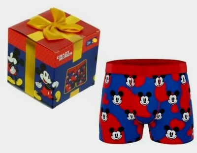 CRAZY BOXER DISNEY MICKEY MOUSE MEN'S BOXER BRIEF IN A GIFT BOX. LARGE ...