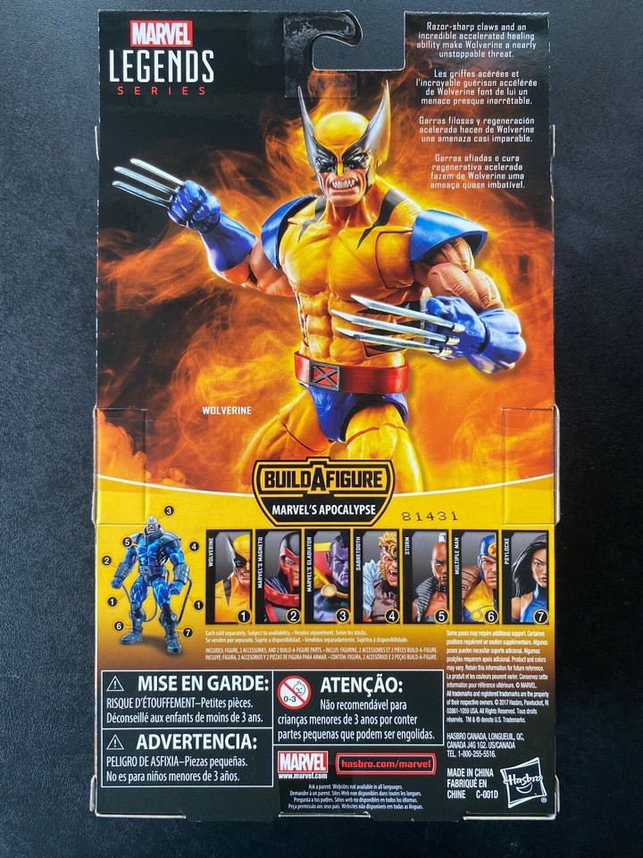 Wolverine X-Men Marvel Legends Series Hasbro Build a Figure Apocalypse ...