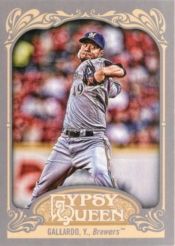 Yovani Gallardo 2012 Topps Gypsy Queen MLB Baseball Card #155 Milwaukee ...