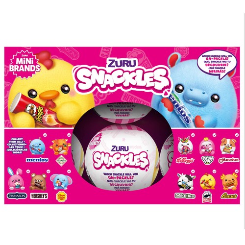 12 x Zuru Mini Brands Snackles Plush Bulk Lot Blind Capsules in Display ...