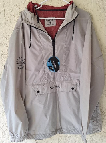 SALT LIFE MEN'S LIGHTWEIGHT PACKABLE WATER RESISTANT JACKET; GRAY ...