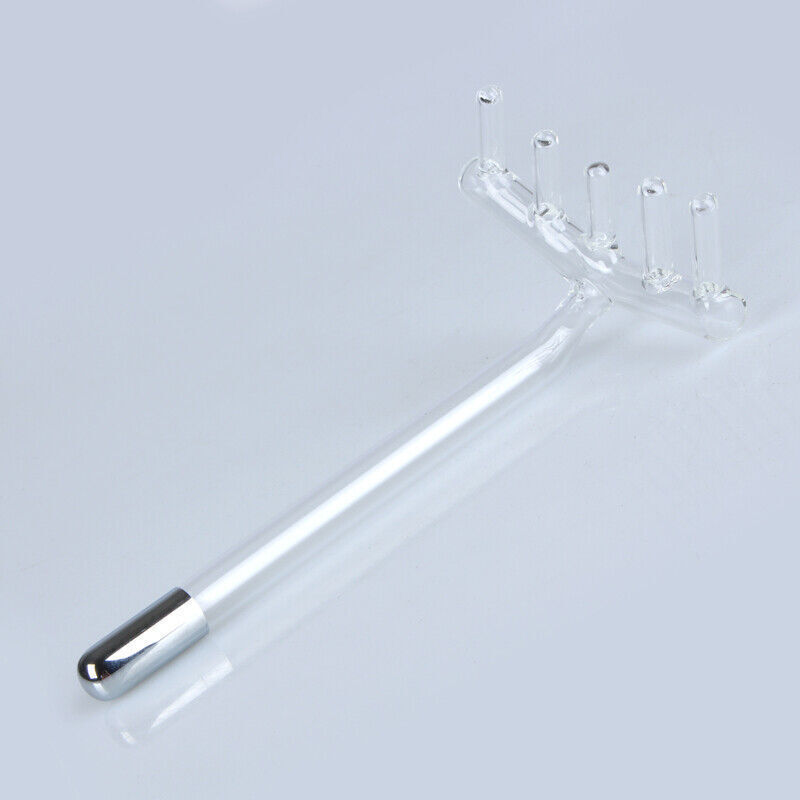 High Frequency Rake Electrode Wand Glass Tube Violet Orange Facial Skin ...