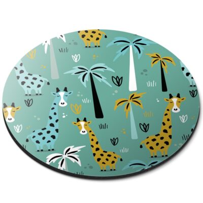 Round Mouse Mat Green Tropical Giraffe Pattern #170598 | eBay UK