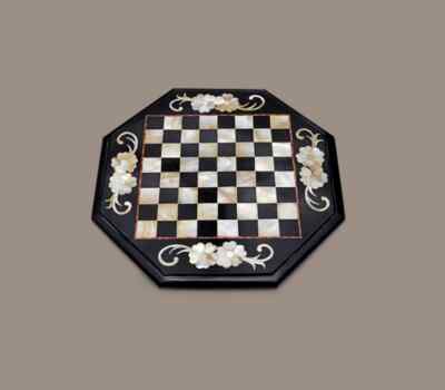 21" Chess Board Black Marble chess Table Top inlay Home room decor k14 ...
