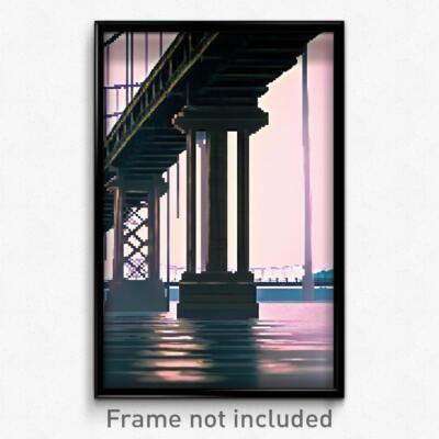 Pixel Art Poster - Accurate Bridge (8 Bit Psychedelic Trippy Video Game ...
