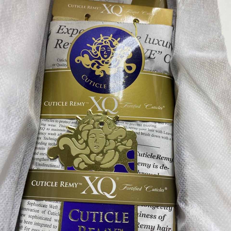 XQ CUTICLE REMY YAKY 100% HUMAN HAIR WEAVE_14"_#613 | eBay