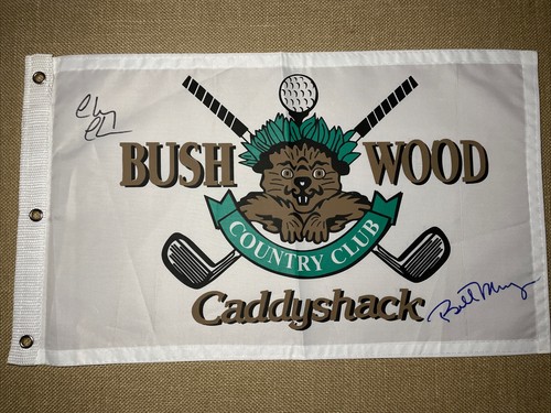 CADDYSHACK autograph movie Signed Bill Murray AND Chevy Chase pin Flag ...