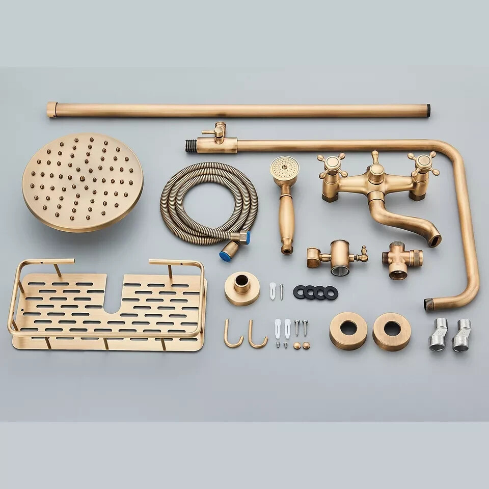 Bathroom Freestanding Tub Faucet Rainfall Shower Head System Floor ...