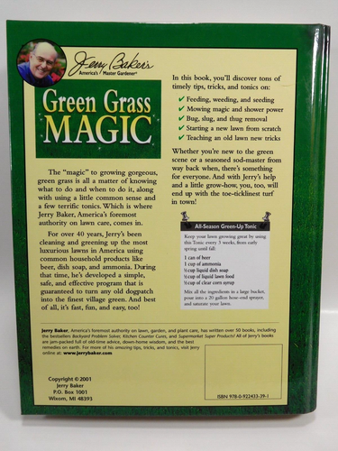How To Grow Green Grass Magic Book Master Gardener Jerry Baker Hard ...