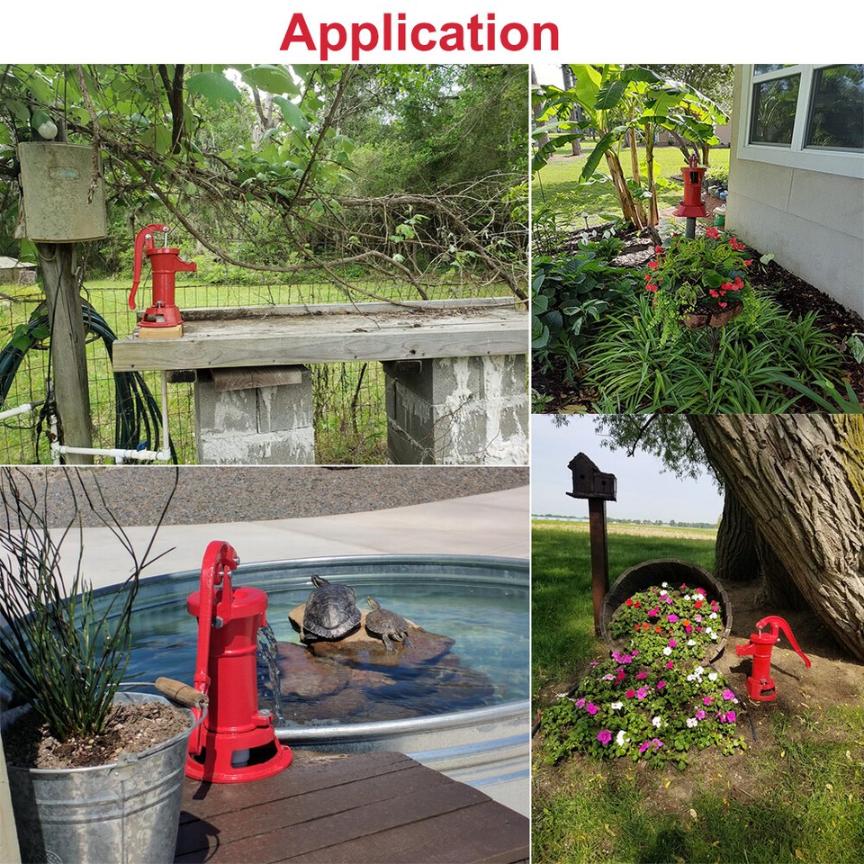 Manual Hand Water Pitcher Pump 25Ft Lift Cast Iron Hand Well Pump ...