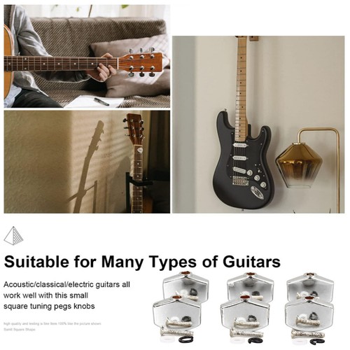 6Pcs Guitar Tuning Peg Buttons Metal Stable Universal Tuner Buttons ...