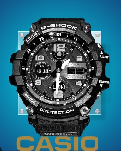 Casio G-Shock GSG100-1A Black Mudmaster Tough Solar Watch. | eBay