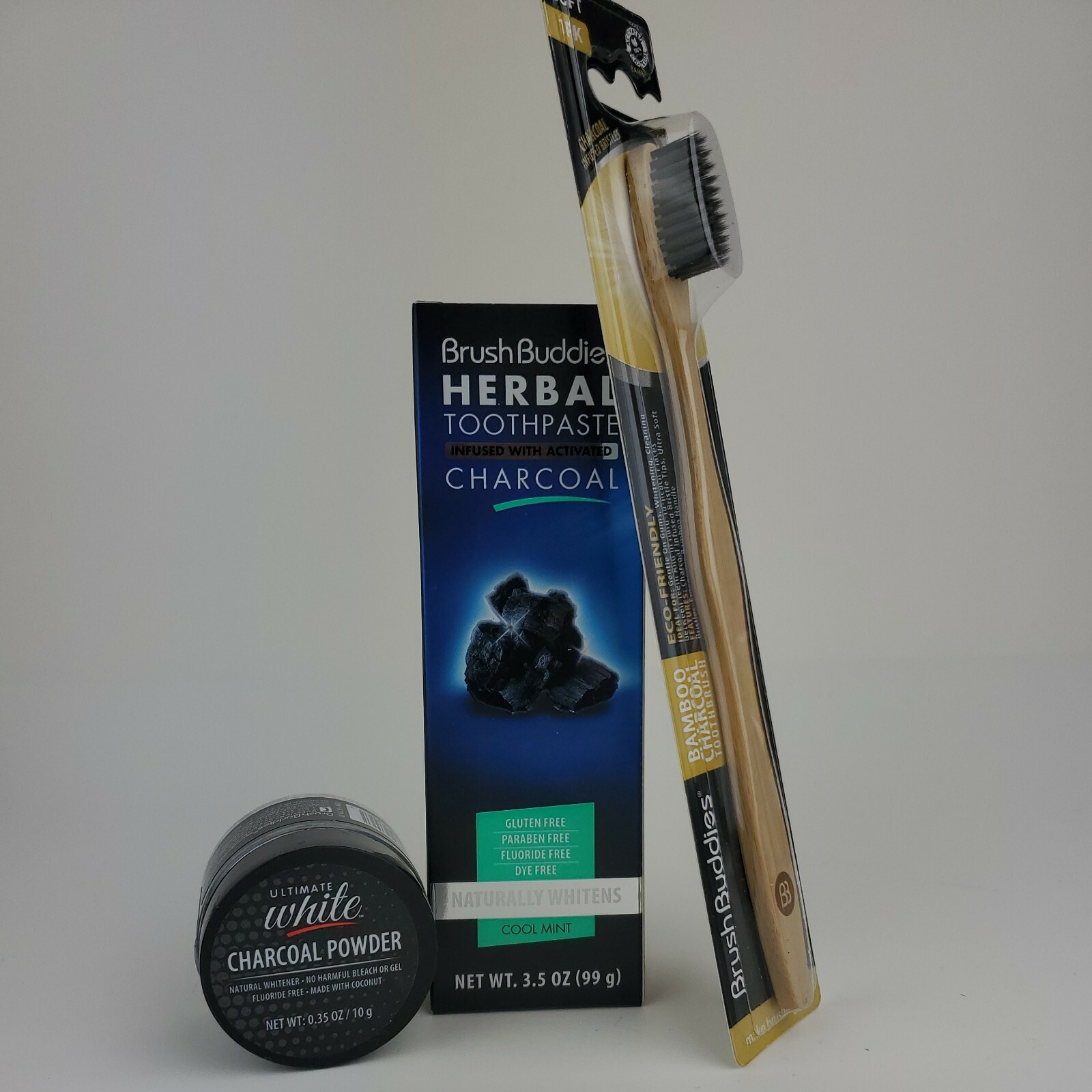 BRUSH BUDDIES Herbal Charcoal Toothpaste with Toothbrush and Charcoal ...