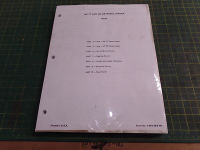 GENUINE MASSEY FERGUSON 1448983M1 INDEX MANUAL MF77 - MF88 WHEEL LOADER ...