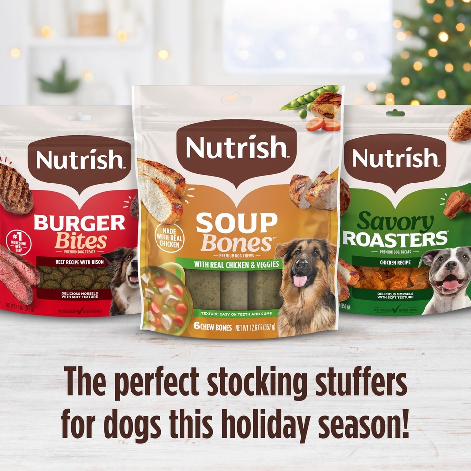 Nutrish Savory Roasters Chicken Dog Treats, Dog Stocking Stuffer, 30 oz ...
