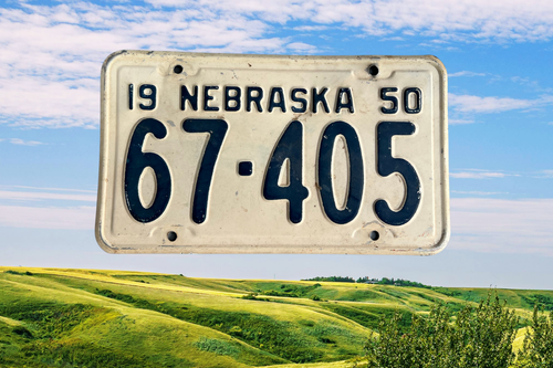 1950 NEBRASKA License Plate 67-405 ALPCA 9910 Collection | eBay